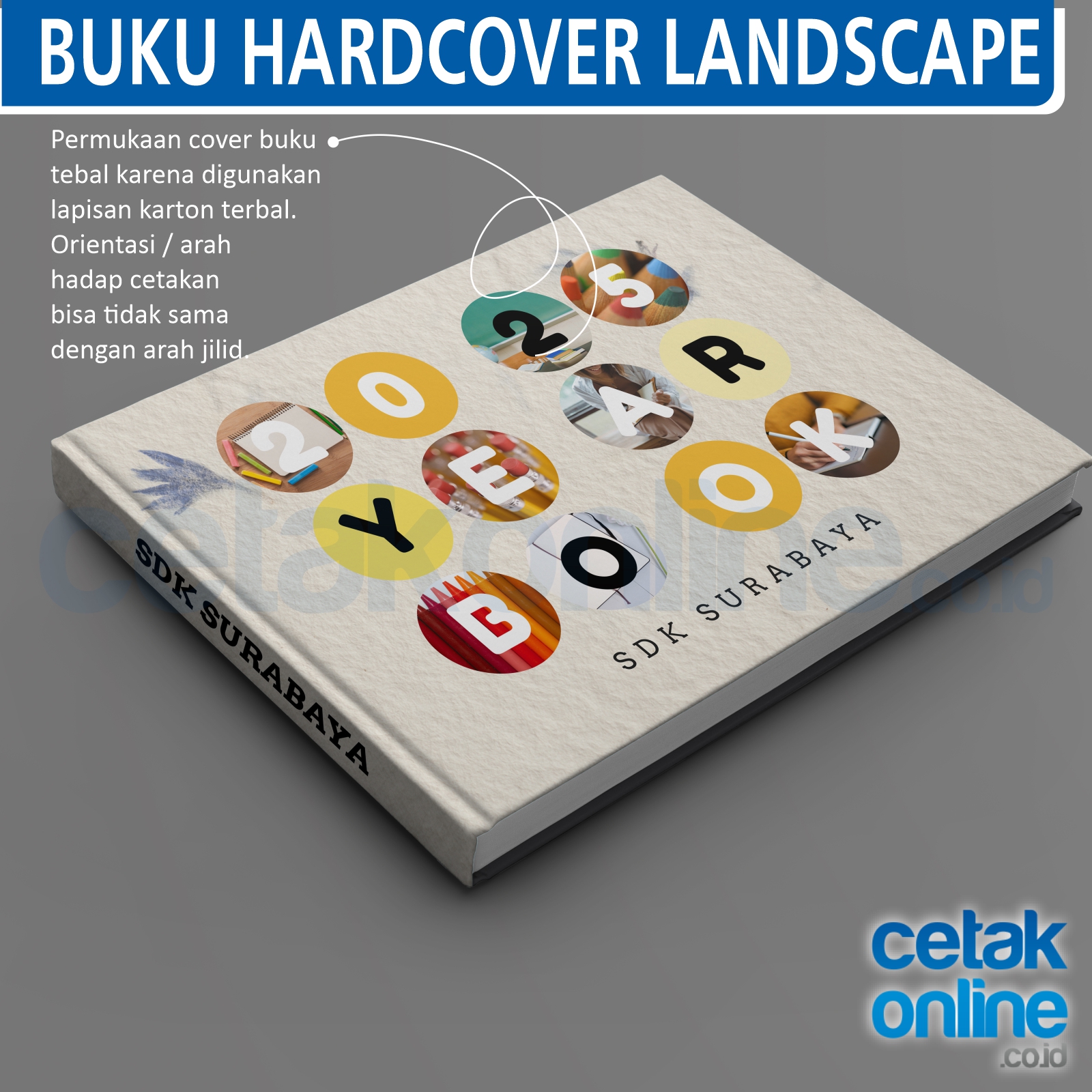 Cetak Buku Kenangan Sekolah (Yearbook) A5 Jilid Hardcover Art Paper 150 ...