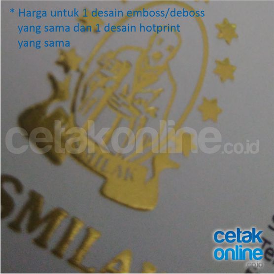 Kartu Nama Hotprint + Emboss/Deboss Art Carton 260 - cetak 1 sisi ...