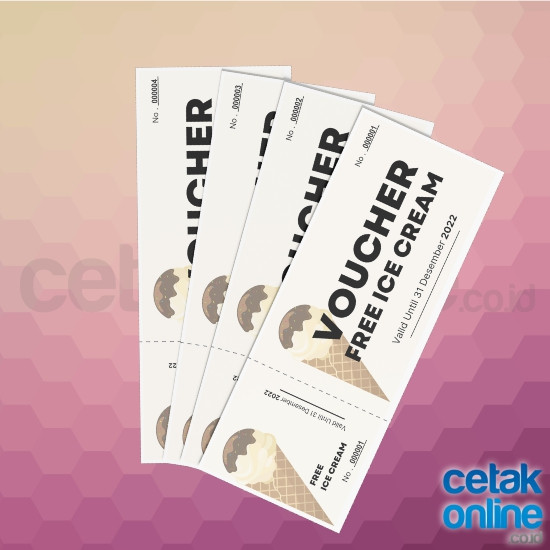 Kupon Voucher Lembaran 15 x 7,5 cm Art Paper 310 | cetakonline