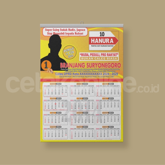 Atribut Kampanye Kalender Caleg Murah Duplex 250 gsm | cetakonline