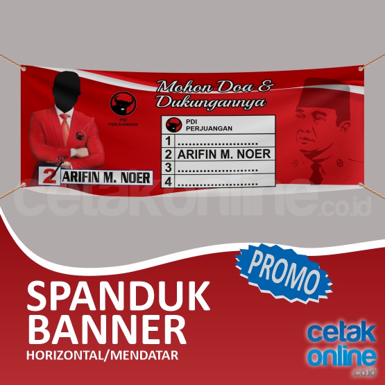 Atribut Kampanye Spanduk Caleg Murah ukuran 120 x 300 cm | cetakonline